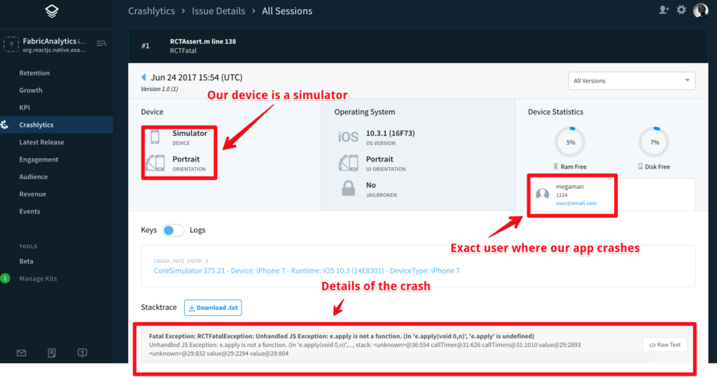 React Native Analytics with Fabric - Street Smart Dev